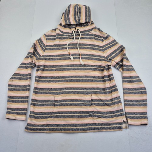 FAT FACE Hoodie Medium Yellow Blue Mens Pullover Drawstring Striped ...