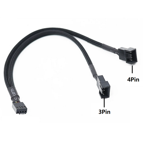 27cm 4 Pin 1 to 2 Way PWM Case PC Fan Splitter Cable Hub Power Adapter ...