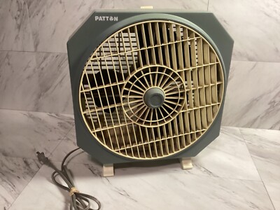 Vintage PATTON 3 Speed Box Fan w/ Adjustable Spinning Louver Front ...