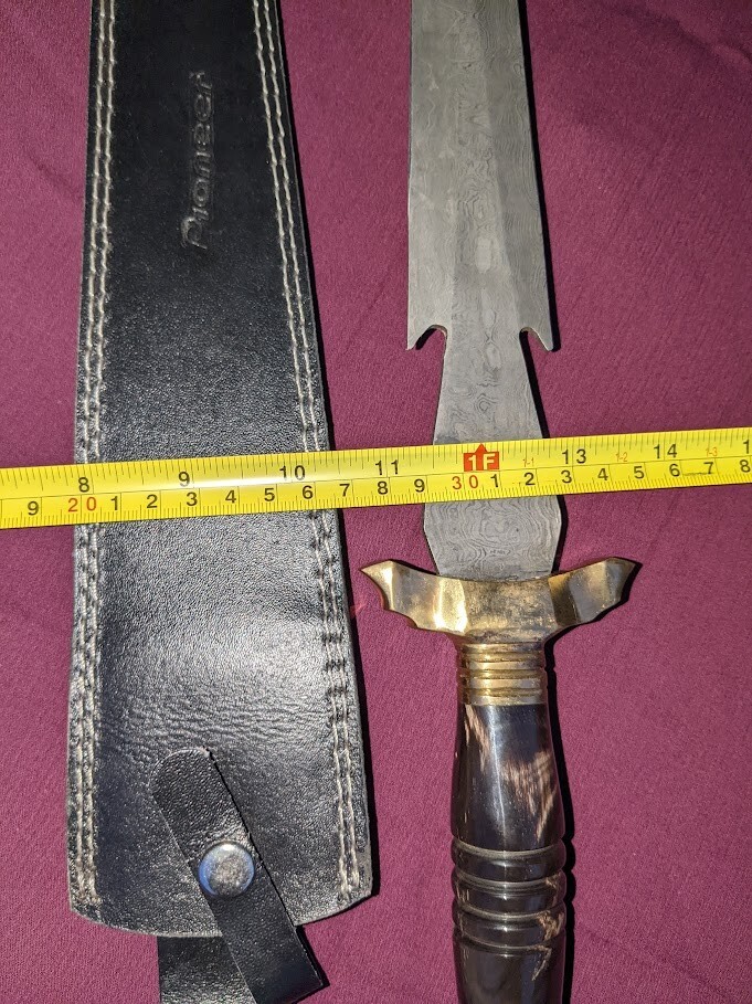 Pioneer Custom Hand Forged 15-inch Blade Dagger Pre-Loved Displayed But ...