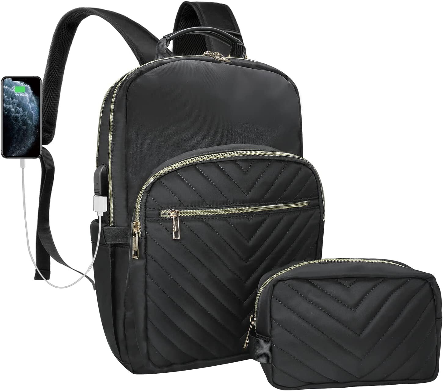 iKunst Travel Laptop Backpack for Women Waterproof Work Backpack Purse ...