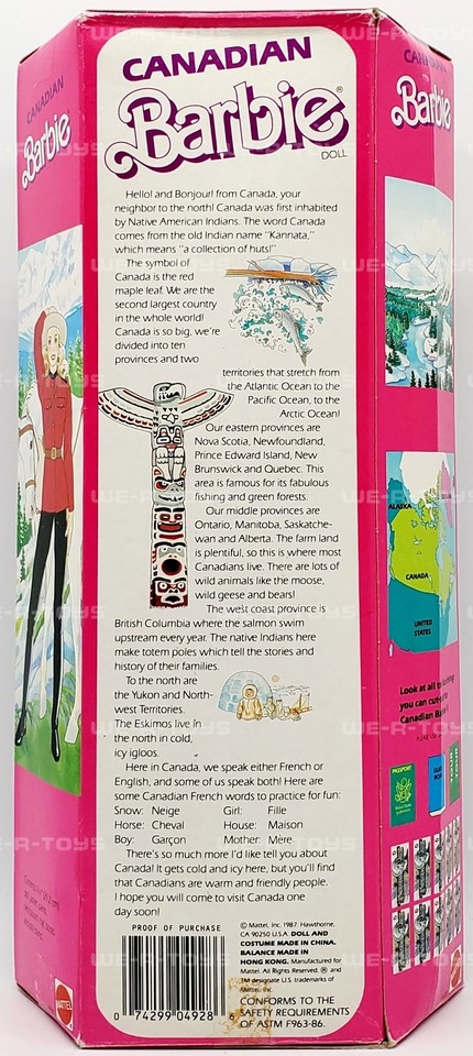 Canadian Barbie Dolls of the World 1987 Mattel 4928 | eBay