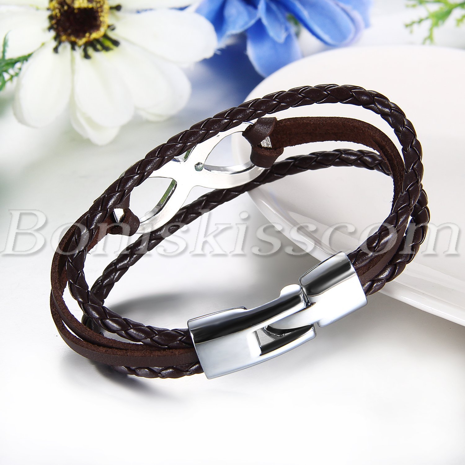 Classical Love Infinity Symbol Multilayer Leather Men Women Bracelet ...