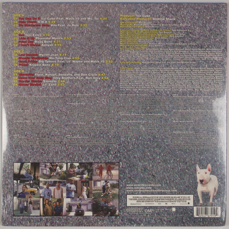 NEXT FRIDAY: Soundtrack Rap Ice Cube Eminem NWA Bone SEALED 2x Vinyl LP ...