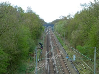 Photo 6x4 Railway line to Manchester from Styal Stanley Green/SJ8584 ...