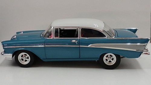 ACME 1/18 1957 Chevrolet Bel Air Hot Rod Diecast Model Car American ...