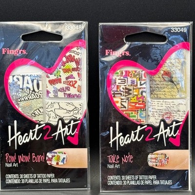 Fingrs Heart 2 Art Nail Art Tattoo Paper 60 Sheets Pow Wow Bam Take ...