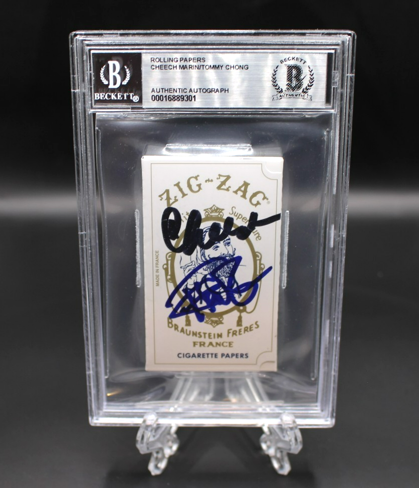 CHEECH MARIN TOMMY CHONG SIGNED ZIG-ZAG ROLLING PAPERS BECKETT ...