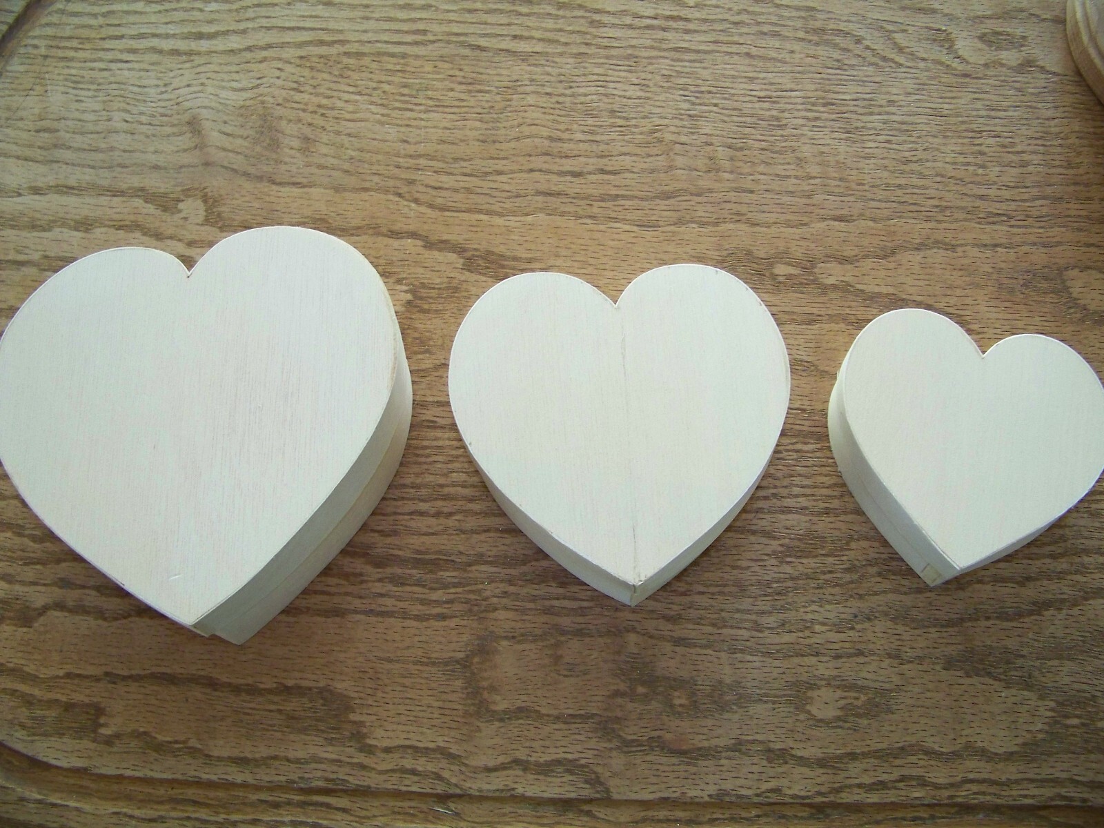 NEW LOT OF 3 UNFINISHED HEART SHAPED STACKING WOODEN BOXES FOR CRAFTS ...