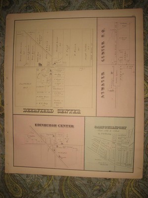 ANTIQUE 1874 DEERFIELD PALMYRA FREEDOM SUFFIELD NELSON PORTAGE COUNTY ...