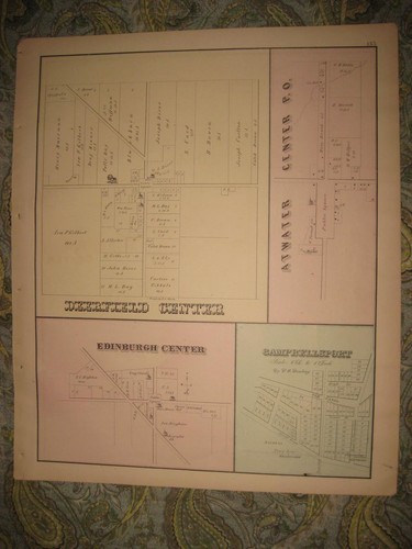 ANTIQUE 1874 DEERFIELD PALMYRA FREEDOM SUFFIELD NELSON PORTAGE COUNTY ...