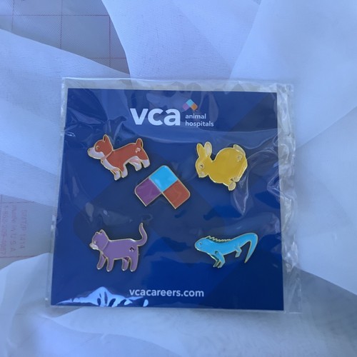 VCA Careers Animal Hospitals Enamel Lapel Pins Set Logo Rabbit Dog ...