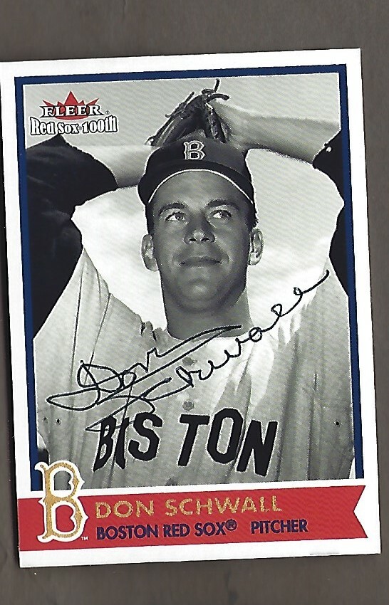2001 Fleer Don Schwall Red Sox 100th Card #62 Autograph Signed | eBay