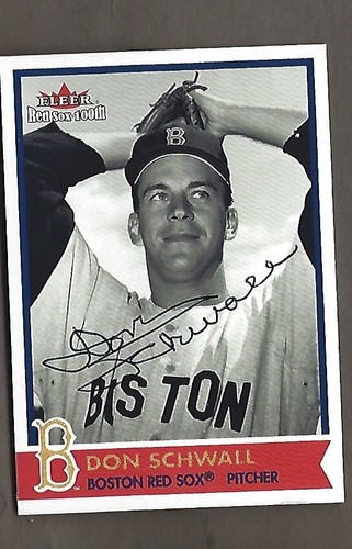 2001 Fleer Don Schwall Red Sox 100th Card #62 Autograph Signed | eBay