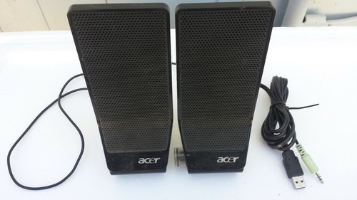 Acer 9M-20A200 2-Piece USB Powered PC Speaker Set w/3.5mm Jack (Black ...