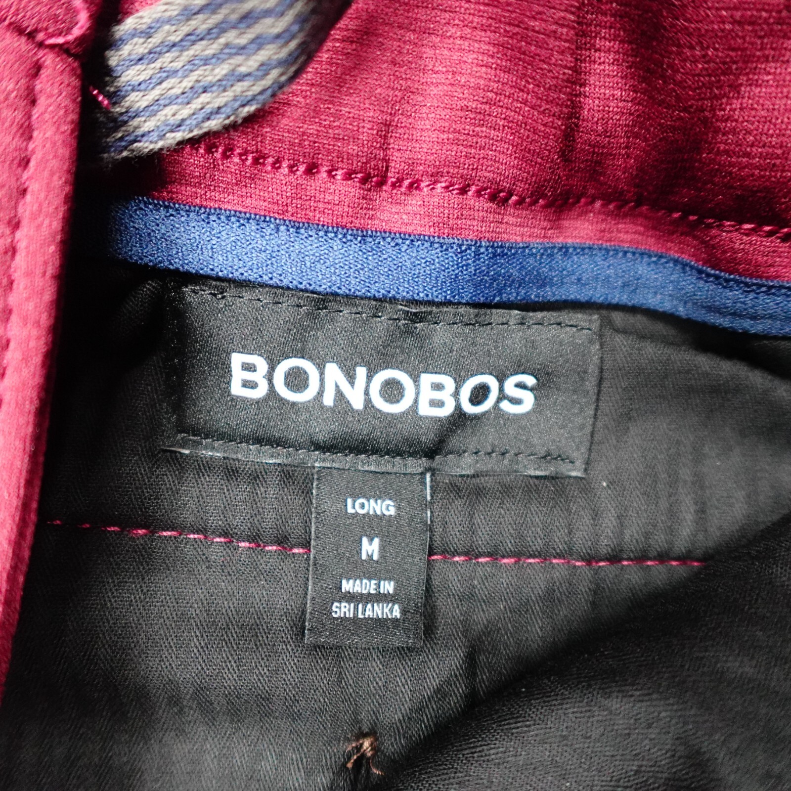 BONOBOS Golf Chino Elastic Waist Pants Burgundy Slim Fit Men's 33 ...