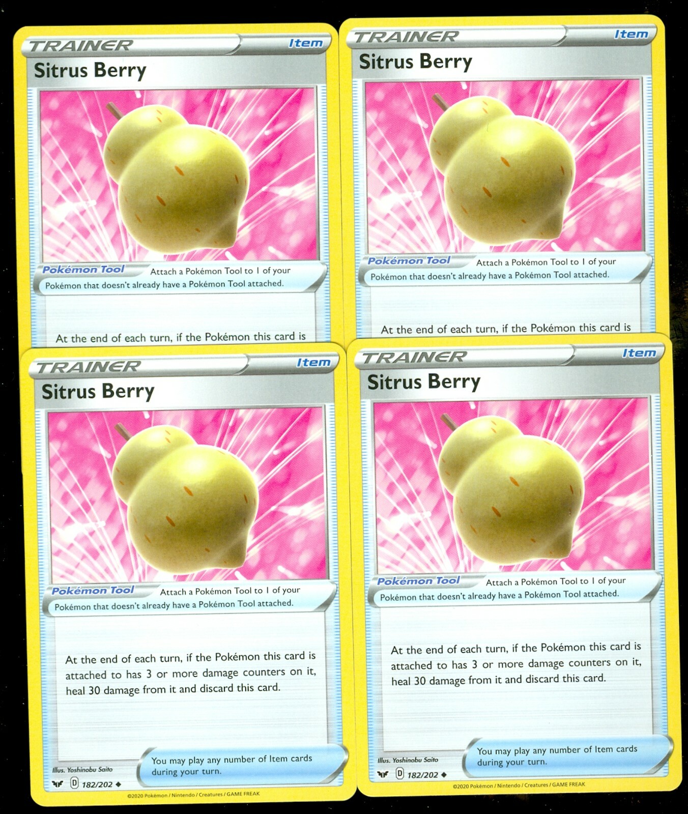 Pokemon SITRUS BERRY 182/202 Sword & Shield - - MINT 4X | eBay