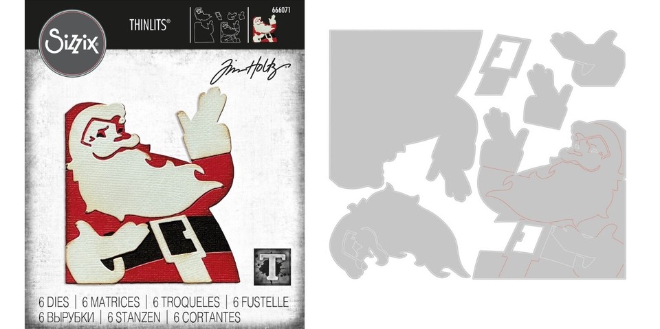 TIM HOLTZ Sizzix Colorize Thinlits Dies - Christmas Santa Snowman ...
