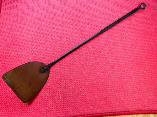 Primitive Hand Wrought Iron & Copper Blade Rat Tail Spatula Kitchen ...