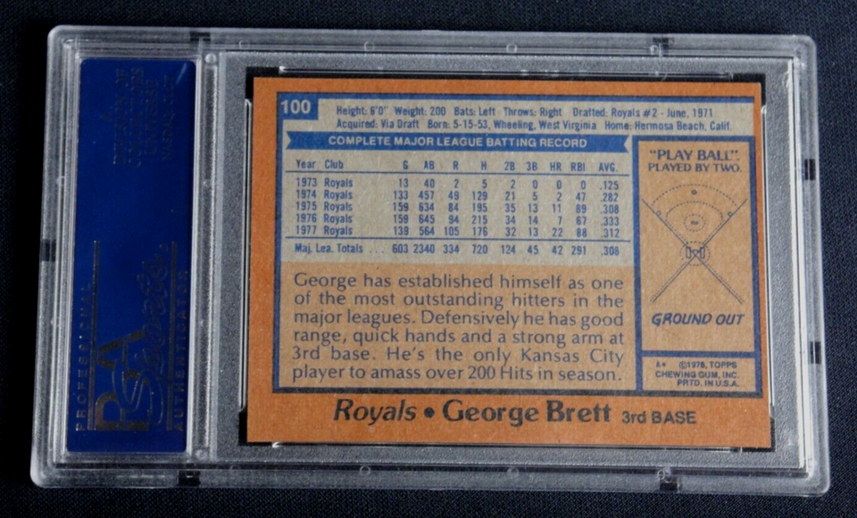 GEORGE BRETT 1978 TOPPS BASEBALL CARD #100 PSA 8.5 NM-MT+ HOF GRADED KC ...