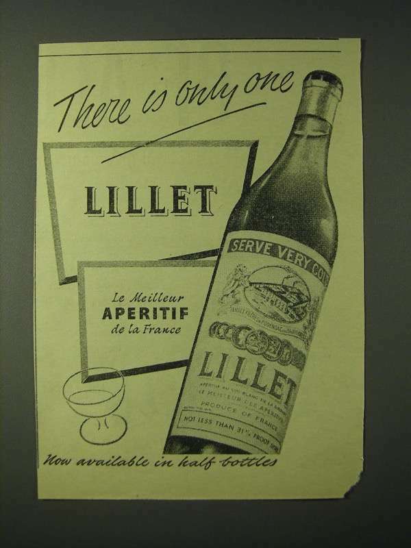 1955 Lillet Aperitif Ad - There is only one Lillet | eBay