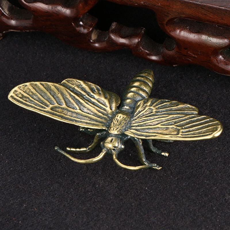 Brass Moth Figurine Statue House Office Decoration Animal Figurines ...