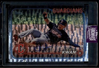 2025 Topps Archives Signature Series Steven Kwan Auto 1/1 2024 Crackle ...