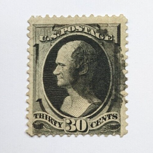 USA .Scott's # 154. Used w/ Small Thin. 30C A. Hamilton. sal's stamp ...