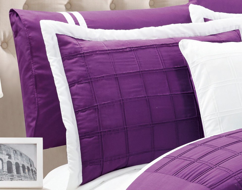 9 pc Pleated Microfiber Comforter Set Full, Queen, King and Cal King ...