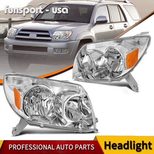Headlights Assembly For 2003 2004 2005 Toyota 4Runner Chrome Headlamps ...