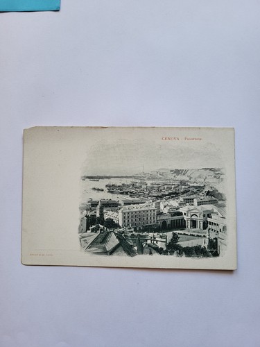 Vintage Old Postcard Genova Italy Panorama Cartolina Postale Italiana ...