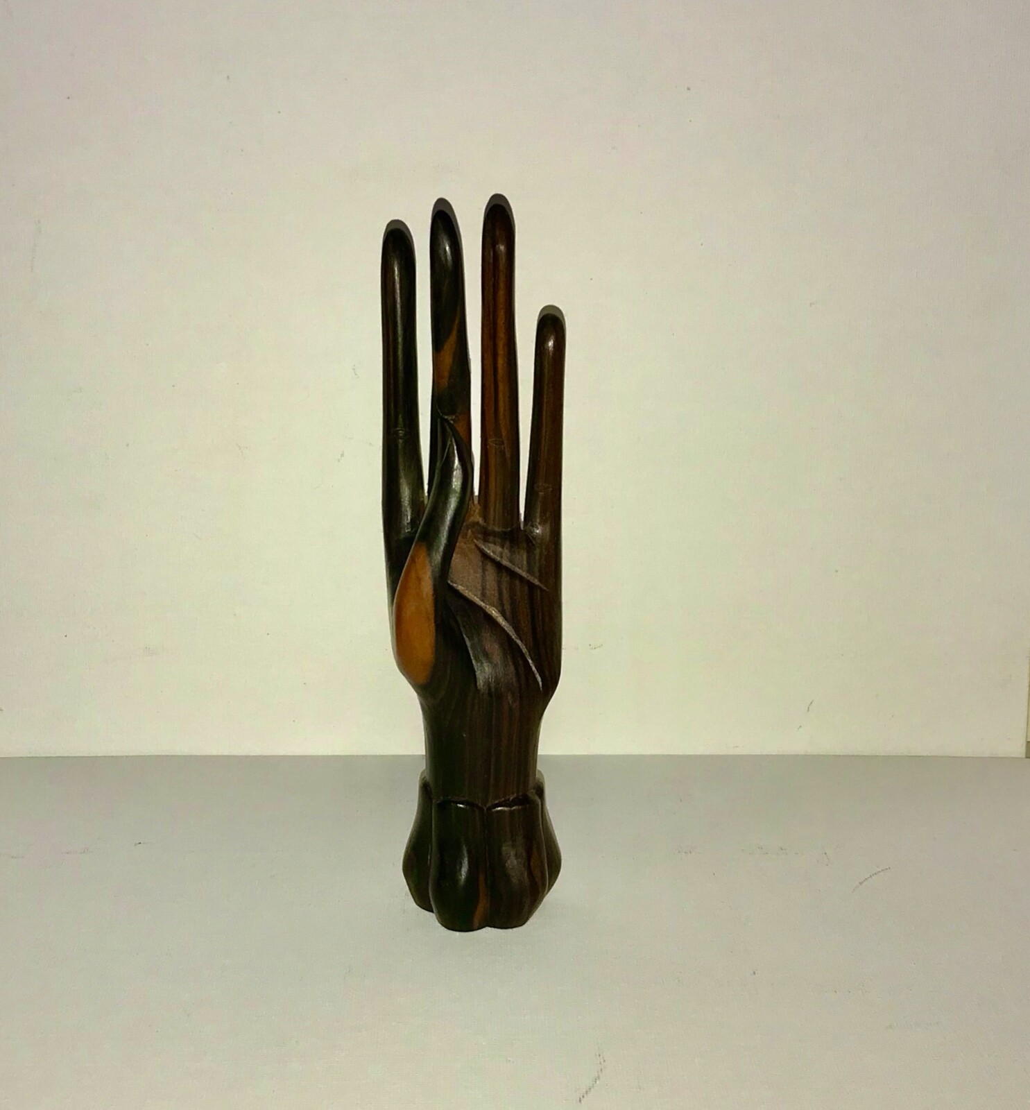 Beautiful Hand Carved Wood Sculptured Hand 19cm x 5cm | eBay