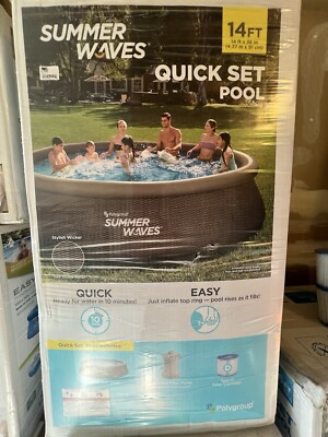💦 Summer Waves 14ft x 36in Quick Set Swimming Pool w/ Filter Pump Same ...