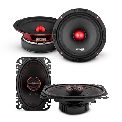 DS18 2x 6.5" Mid-Range Loudspeaker and 2x 4x6" Coaxial Speakers with ...