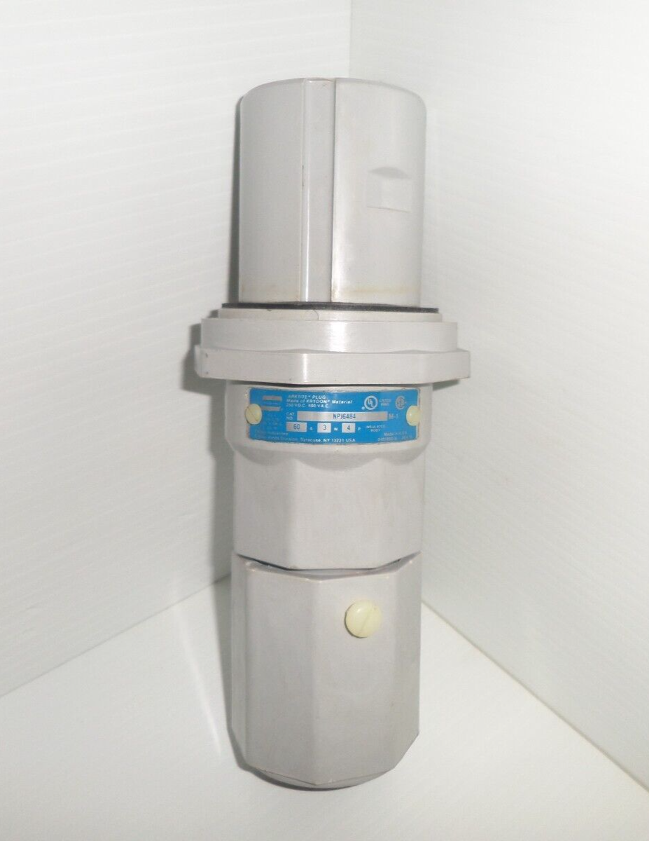 Crouse-Hinds NPJ6484 Arktite Series Plug. 60a 3 Wire 4 Pole 600vac 250 ...