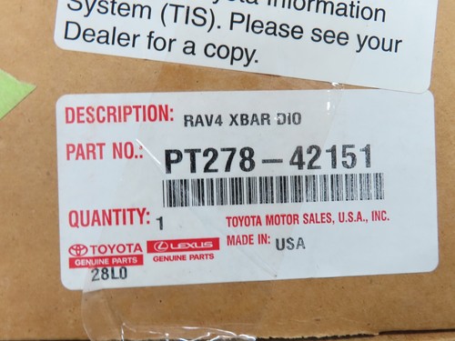 Toyota PT278-42151 Roof Rack Cross Bar Kit No Hardware Bag | eBay