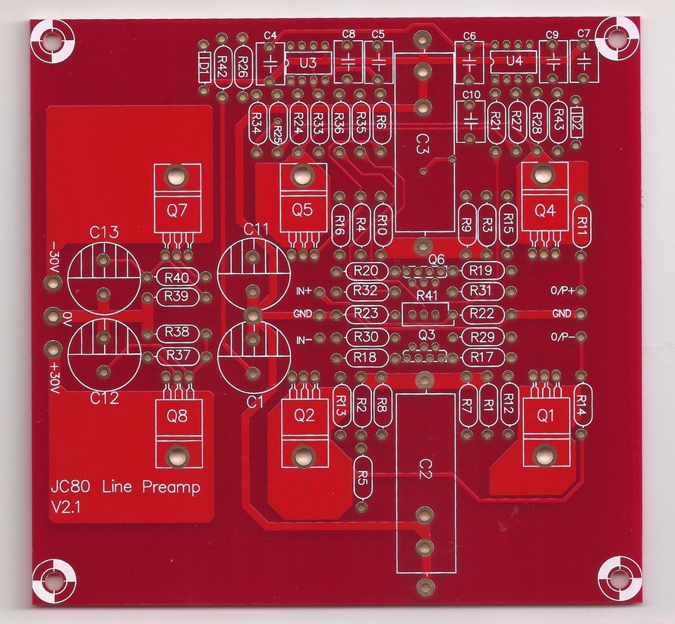 All FET class A preamplifier JC-80 PCB new version improved trace ...