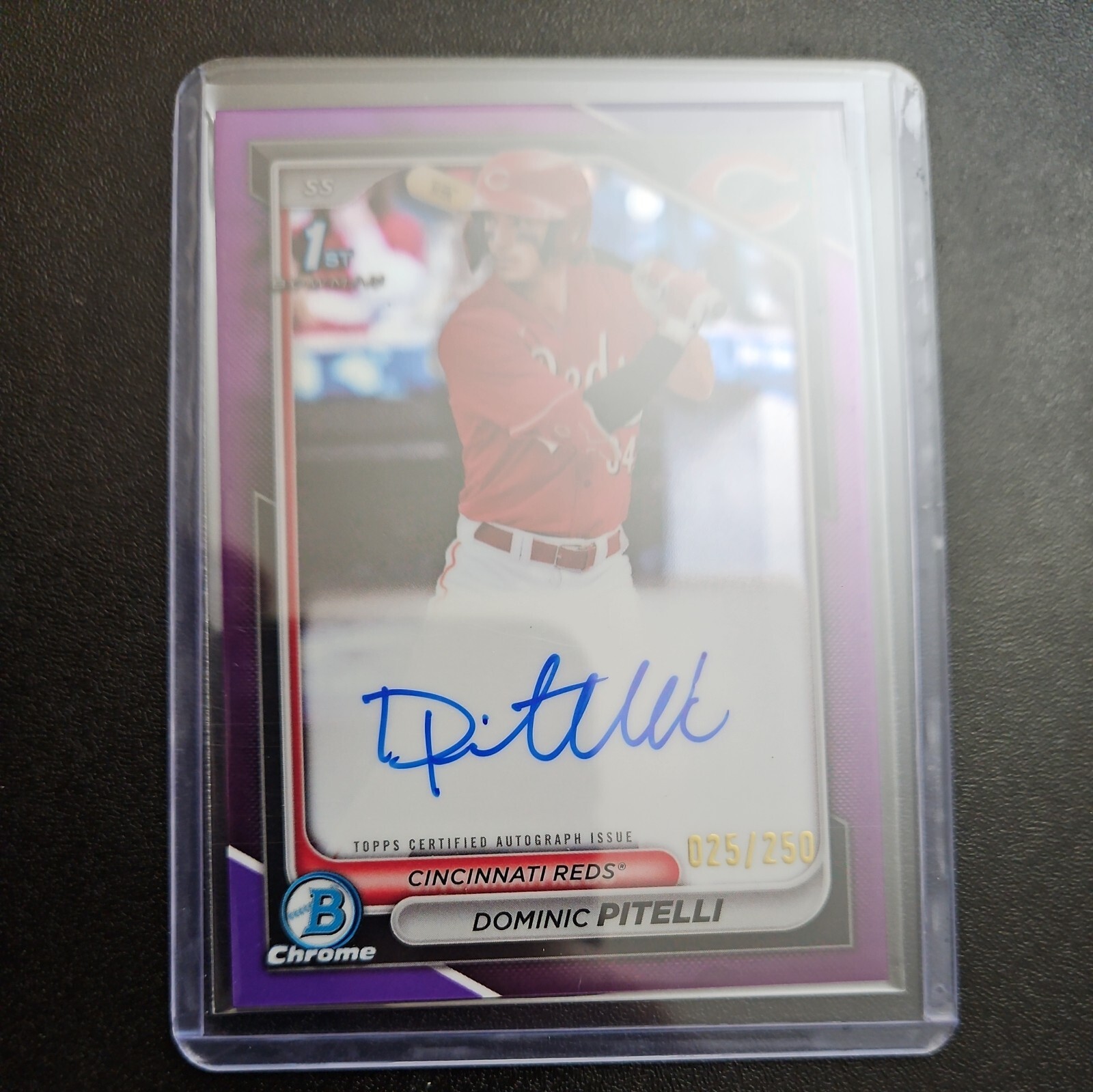 2024 Bowman Chrome Dominic Pitelli 1st Mojo Auto 83/150 Cincinnati Reds ...