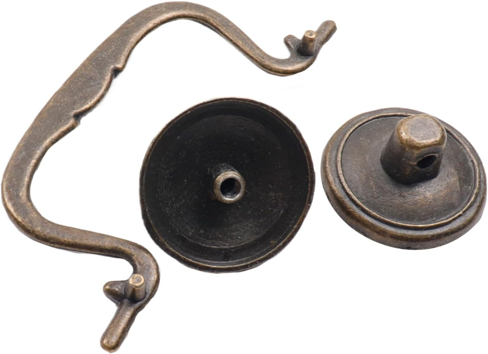 6 Pcs Antique Bail Handle Drop Pulls Vintage Bronze Drop Bail Drawer ...