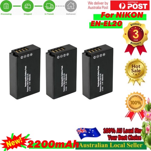 3x 1.9Ah Battery Pack For Nikon EN-EL20 EN-EL20a MH-27 MH-27a MH-29 MH ...
