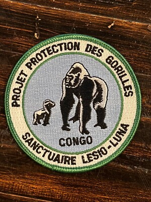 Vtg Silverback Gorilla Round Embroidered Patch: PROJECT PROTECTION ...