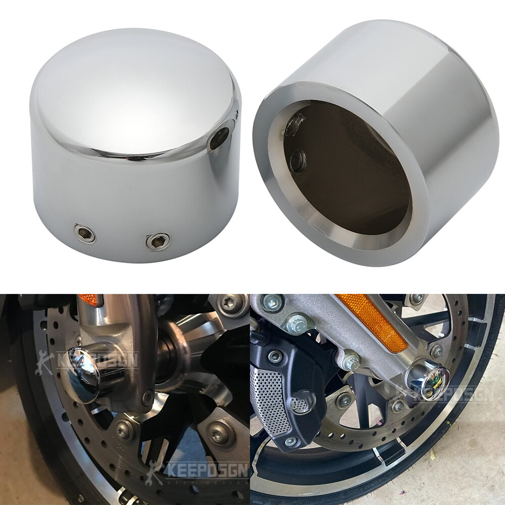 CNC Front Axle Cap Nut Covers For Harley Touring Road King Electra ...