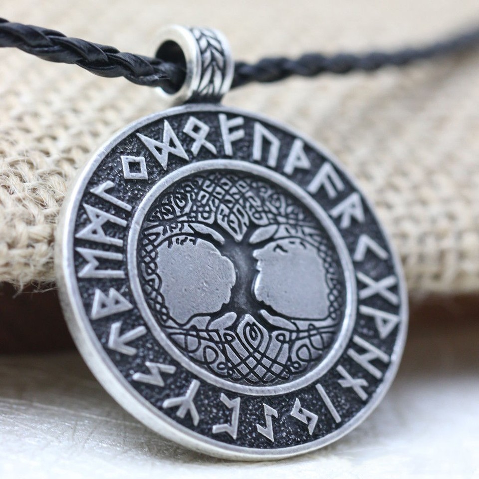 Talisman Tree Life Runes Amulet Pendant Necklace Nordic Nordic Vikings ...