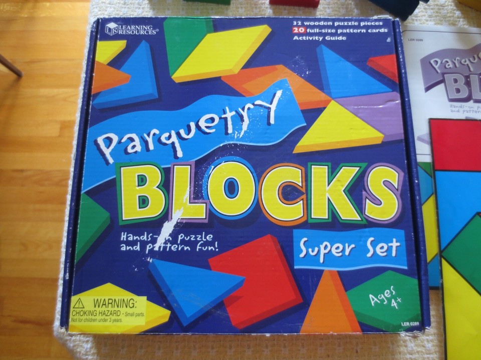 Learning Resources PARQUETRY BLOCKS SUPER SET w/Game Instructions ...
