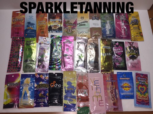 30 Different Sample Packets Indoor Tan Tanning Bed Lotion LOT A GREAT ...