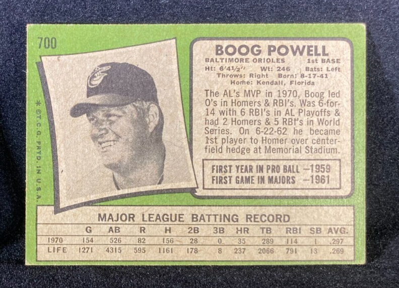 1971 Topps #700 BOOG POWELL *EX+* Baltimore Orioles Great! HIGH ...