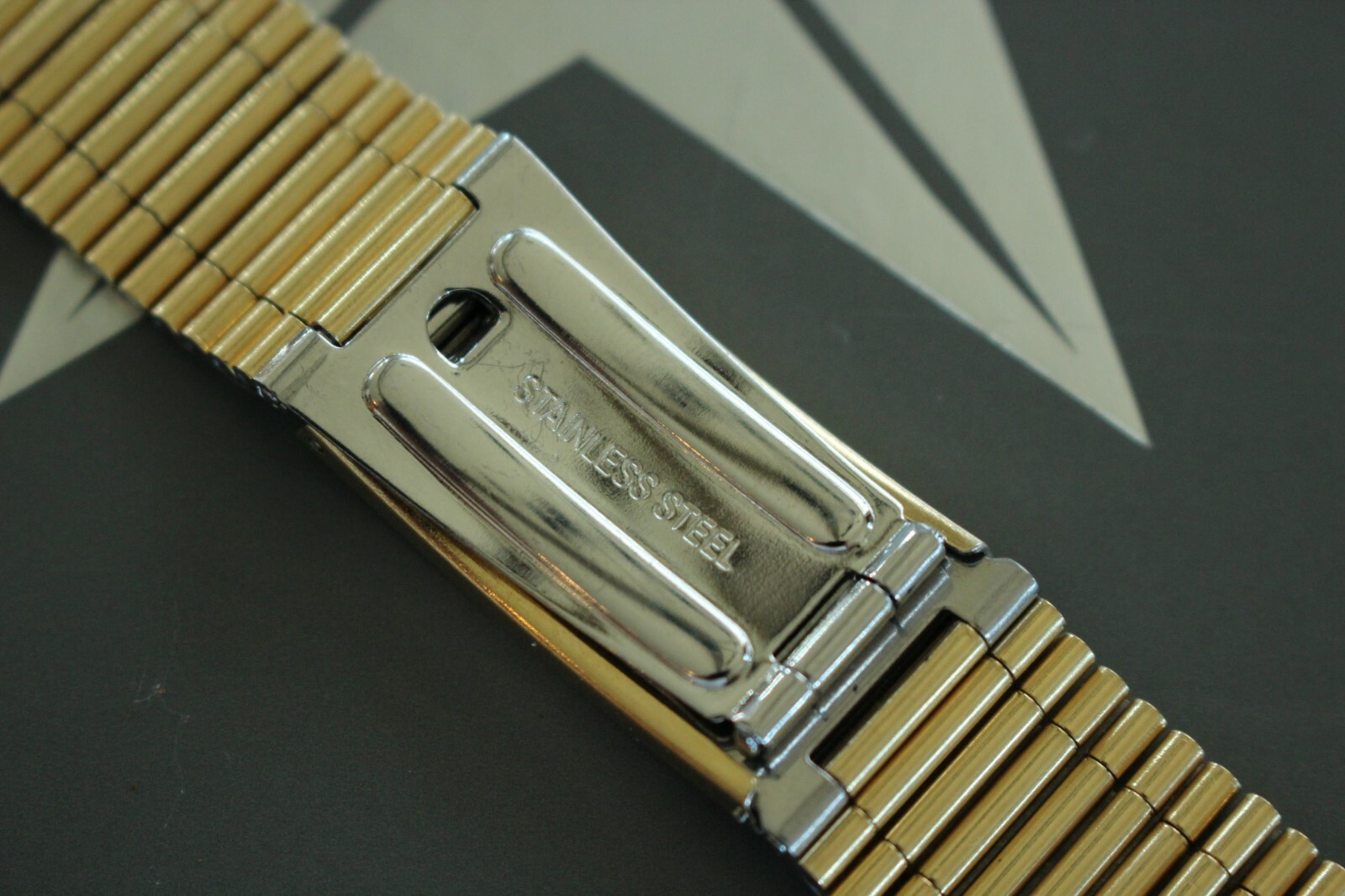 NOS NSA NOVAVIT 20MM GOLD LINK WATCH BAND WATCHBAND BRACELET STRAP FOR ...