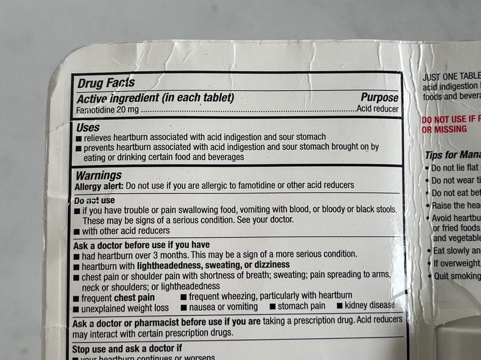 Kirkland Signature Famotidine Acid Reducer Acid Controller 250 Tablets ...