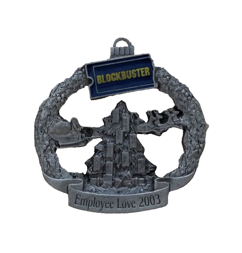 Blockbuster Video Employee Love 2003 Vintage Pewter Christmas Ornament ...