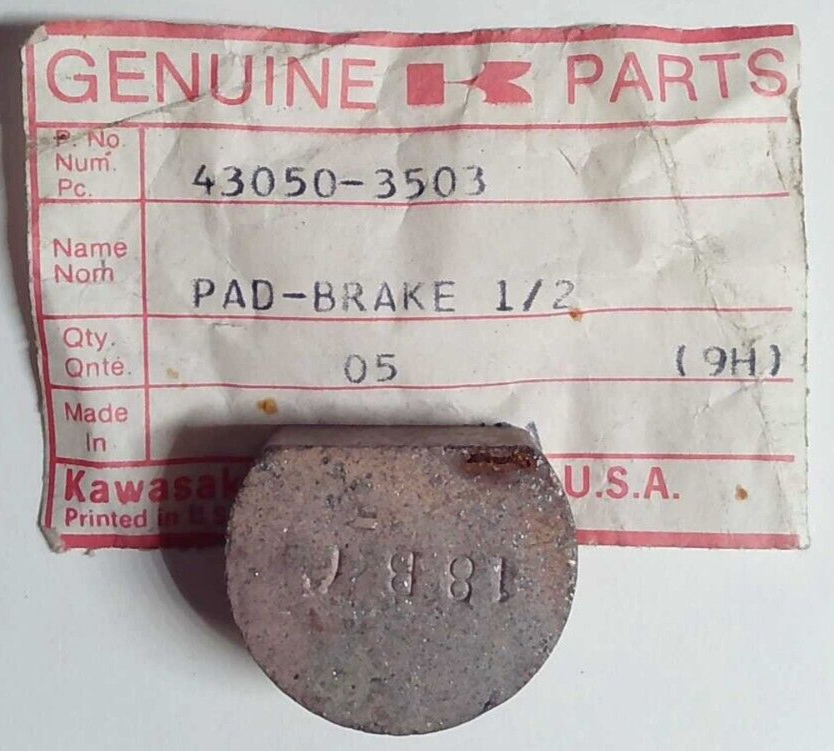 NOS Genuine Kawasaki Drifter Snowmobile Snow Brake Pad 1/2" 43050-3503 ...